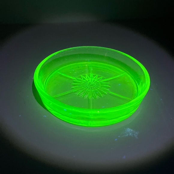 Unbranded | Dining | Rare Vintage Uranium Glass Coaster Salt Dish ...